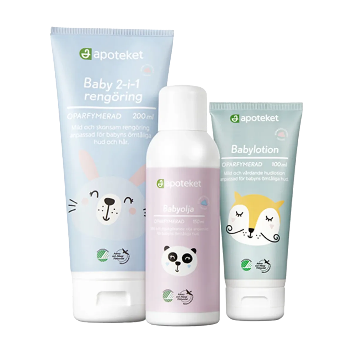 Apoteket Baby badkit med babyolja, rengöring och babylotion